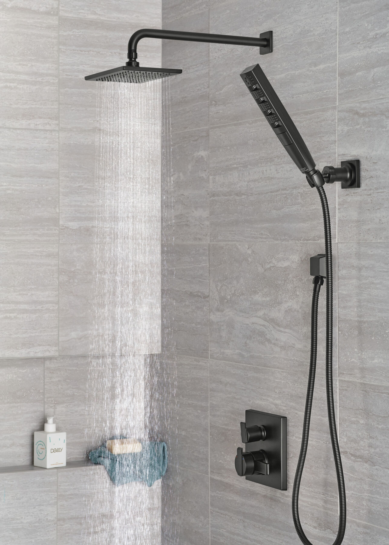 16" Shower Arm in Matte Black RP46870BL | Delta Faucet