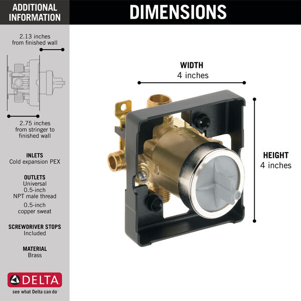MultiChoice® Universal Tub / Shower Rough - PEX Cold Expansion R10000 ...