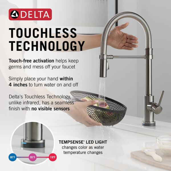 Touch2O® Technology Kitchen Faucet with Touchless Technology in Black ...