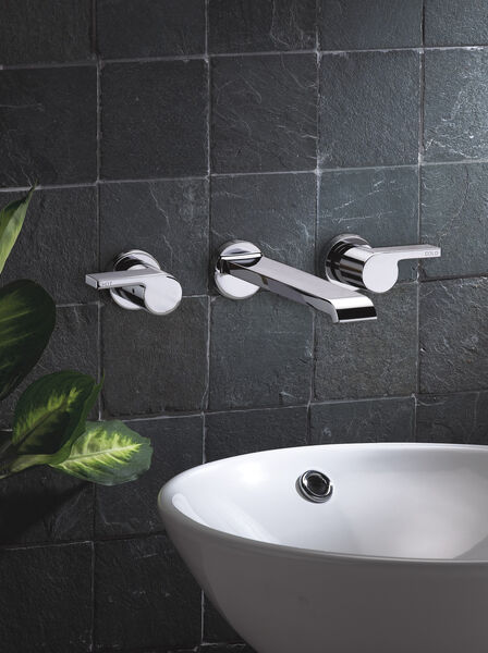 Two Handle Wall Mount Bathroom Includes Pop-Up - Delex Valve in Chrome ...