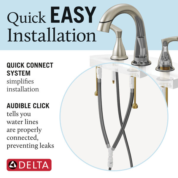 Two Handle Widespread Pull-Down Bathroom Faucet in Spotshield Brushed Nickel 35765LF-SPPD ...
