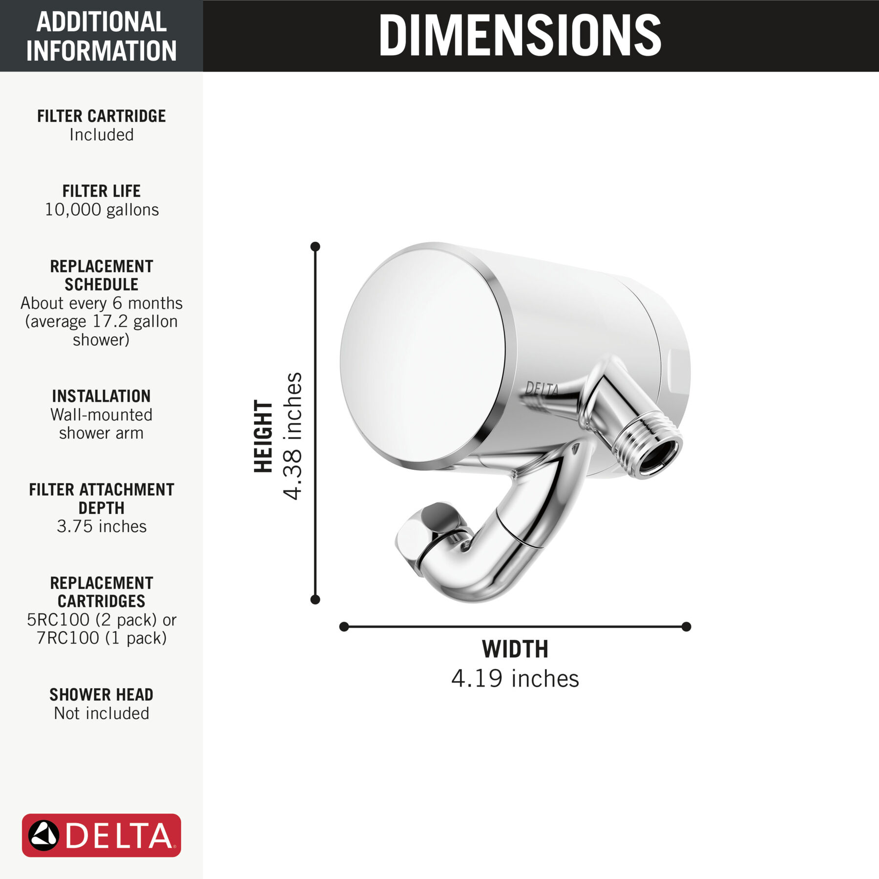 Premium Shower Filter Attachment in Chrome 5SF100 | Delta Faucet
