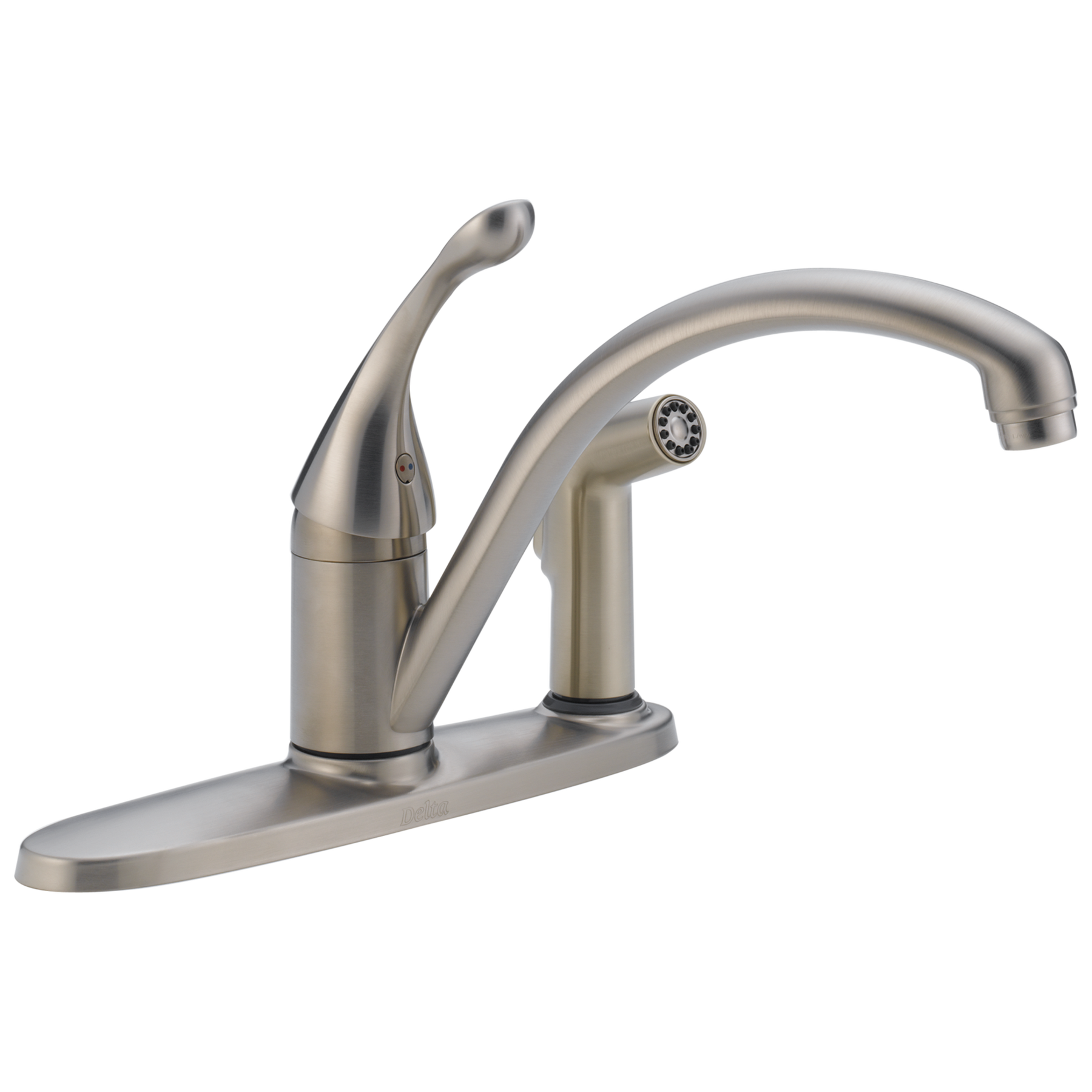 Single Handle Kitchen Faucet with Integral Spray in Stainless 340-SS ...