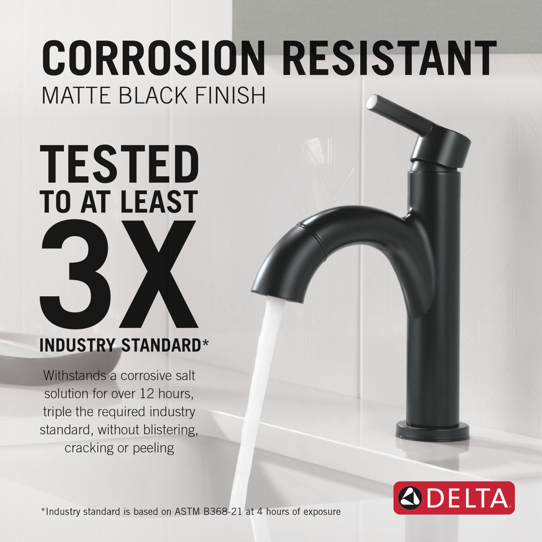 Single Handle Pull-Down Bathroom Faucet in Matte Black 15749LF-BLPD | Delta Faucet