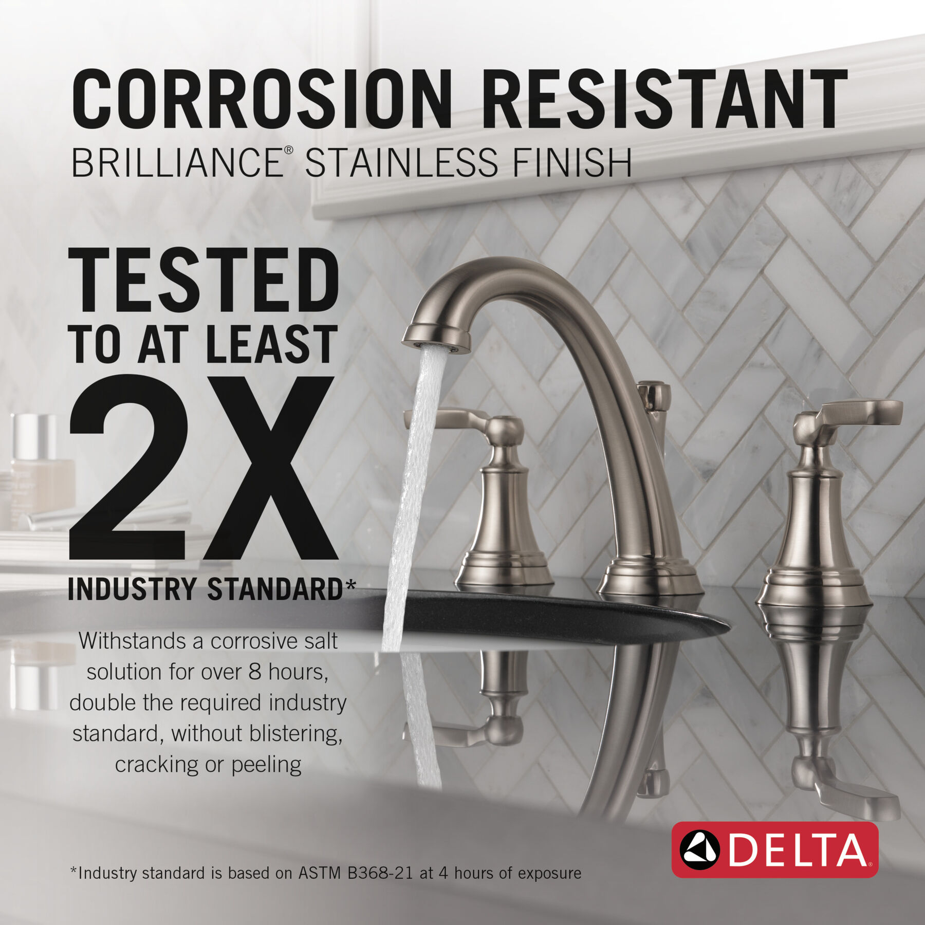 Two Handle Widespread Bathroom Faucet in Stainless 3532LF-SSMPU | Delta Faucet