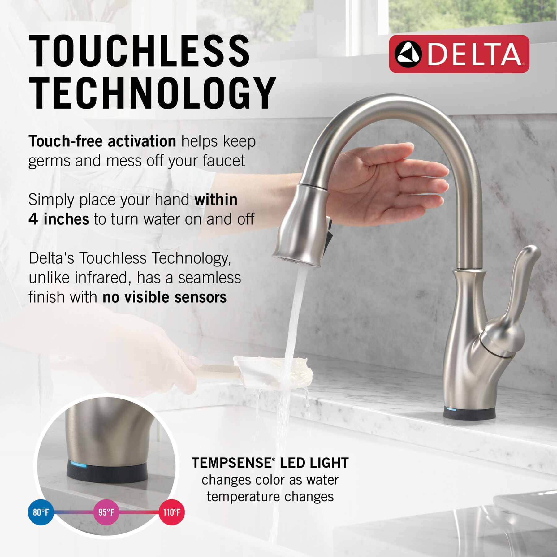 Touch2O® Kitchen Faucet with Touchless Technology in Spotshield ...