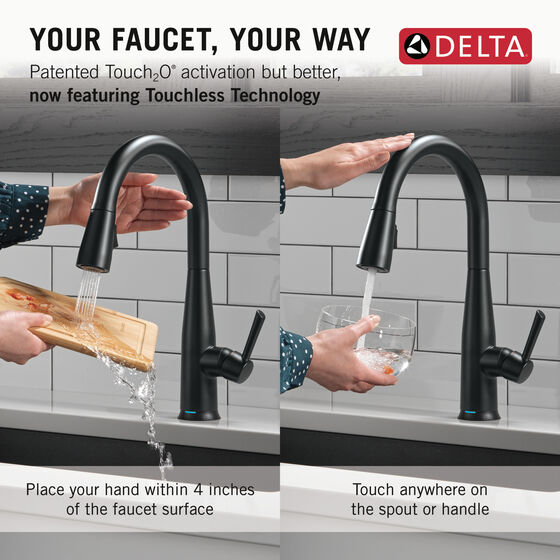 Touch2O® Technology Kitchen Faucet with Touchless Technology in Matte ...