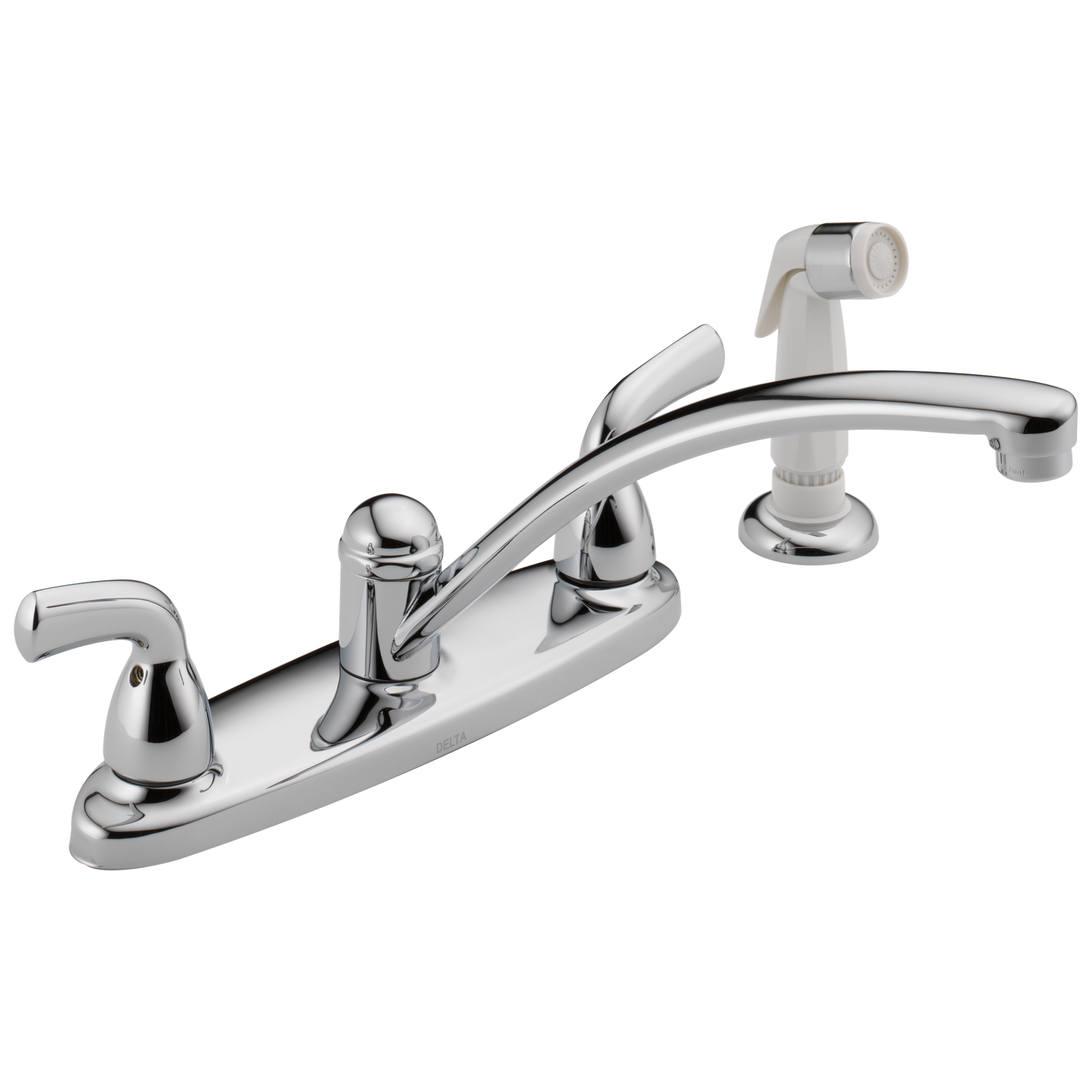 Two Handle Kitchen Faucet with Spray in Chrome B2410LF-W | Delta Faucet
