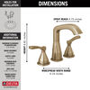 Two Handle Widespread Bathroom Faucet in Lumicoat® Champagne Bronze 35776-CZ-PR-MPU-DST | Delta ...