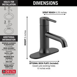 Single Handle Bathroom Faucet (Recertified) in Matte Black 559LF-BLMPU ...