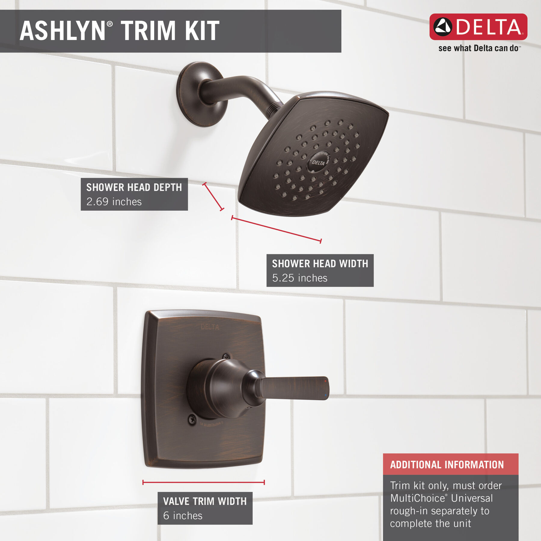 Monitor® 14 Series Shower Trim in Venetian Bronze T14264-RB | Delta Faucet