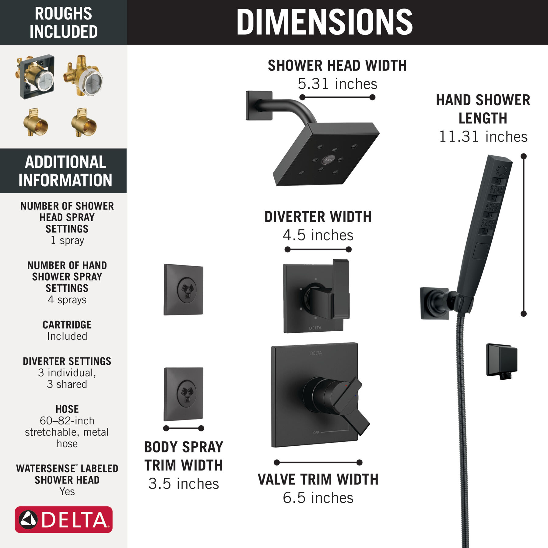 6-Setting (Non-Integrated) Custom Shower Bundle