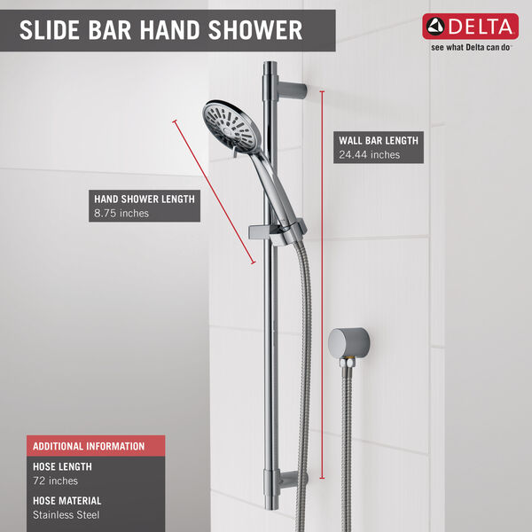Hand Shower 1.75 GPM w/Slide Bar 4S (Recertified) in Chrome 51361-R ...