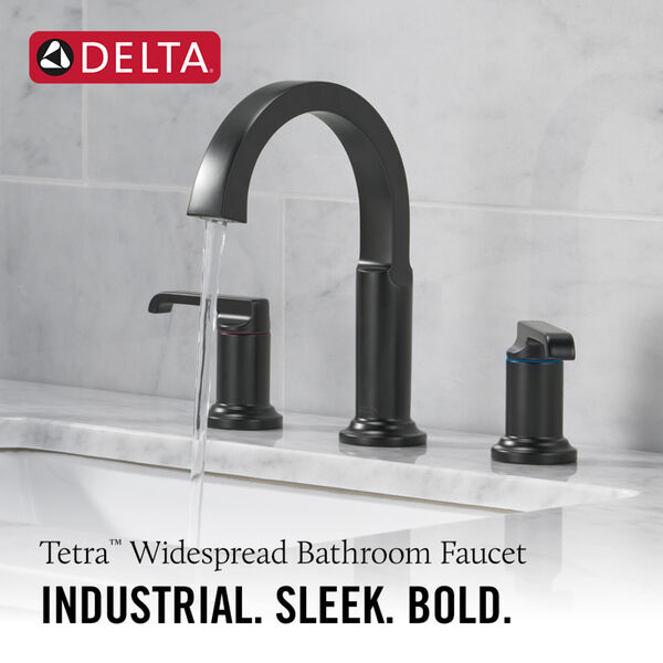 Two Handle Widespread Bathroom Faucet in Matte Black 35588-BL-DST | Delta Faucet