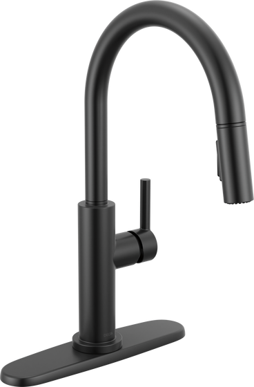 Single Handle Pull-Down Kitchen Faucet in Matte Black 19867LF-BL ...