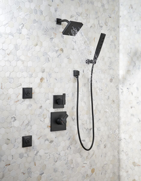 Square Wall Elbow for Hand Shower in Matte Black 50570-BL | Delta Faucet