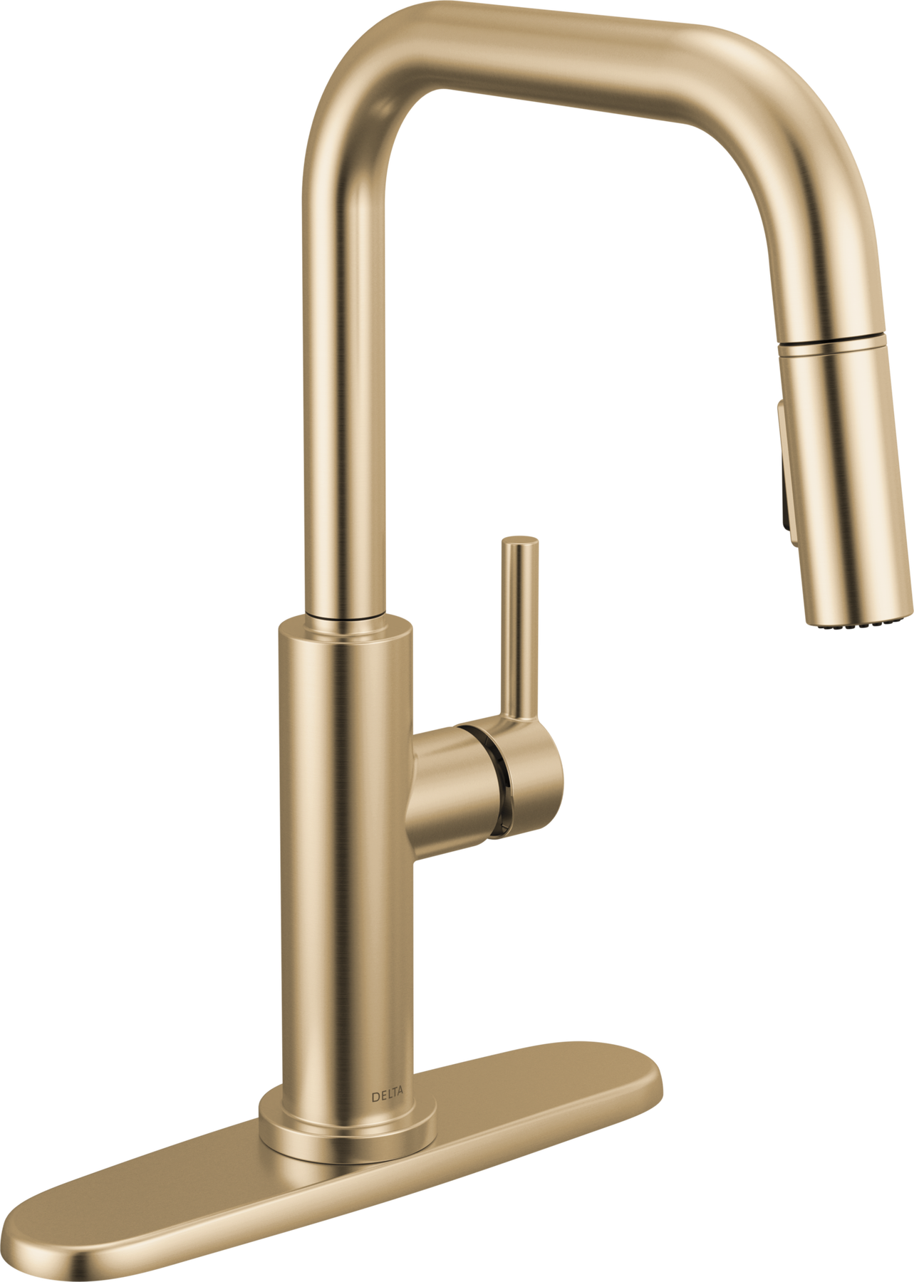 Single Handle Pull-Down Kitchen Faucet in Champagne Bronze 19868LF-CZ ...