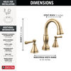Two Handle Widespread Pull Down Bathroom Faucet (Recertified) in Champagne Bronze 3597-CZPD-DST ...