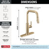 Single Handle Pull-Down Kitchen Faucet in Champagne Bronze 19868LF-CZ ...
