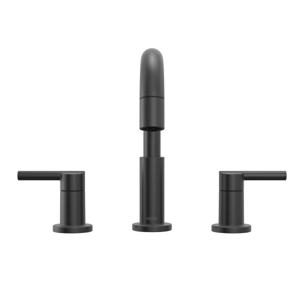 Two Handle Widespread Pull-Down Bathroom Faucet in Matte Black 35749LF-BLPD | Delta Faucet