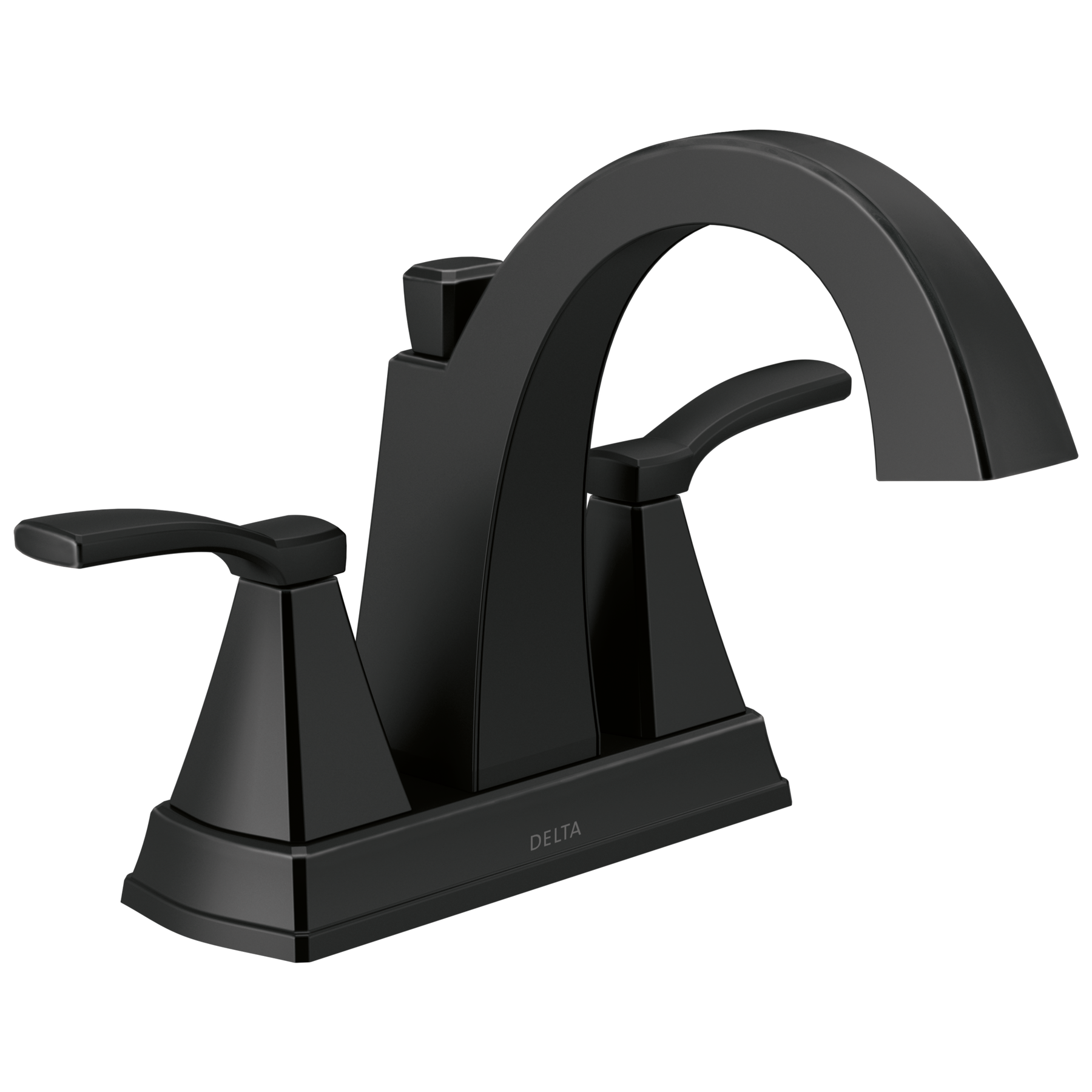 Two Handle Centerset Bathroom Faucet (Recertified) in Matte Black 25768LF-BL-R | Delta Faucet
