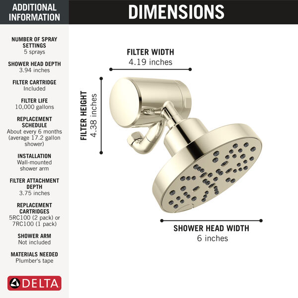 Premium Shower Filter with Shower Head Bundle in Polished Nickel FVS2 ...