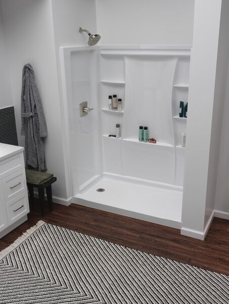 Classic 500 Shower Base 60"x32" Left Drain in High Gloss White B12135 ...