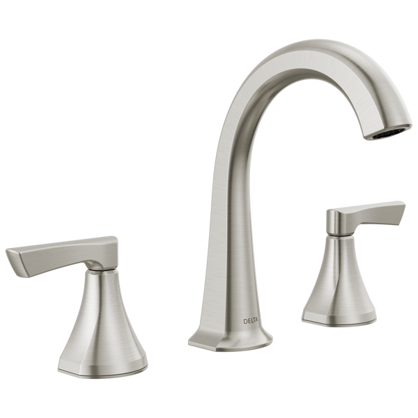 Two Handle Widespread Bathroom Faucet in Spotshield Brushed Nickel 35892LF-SP | Delta Faucet