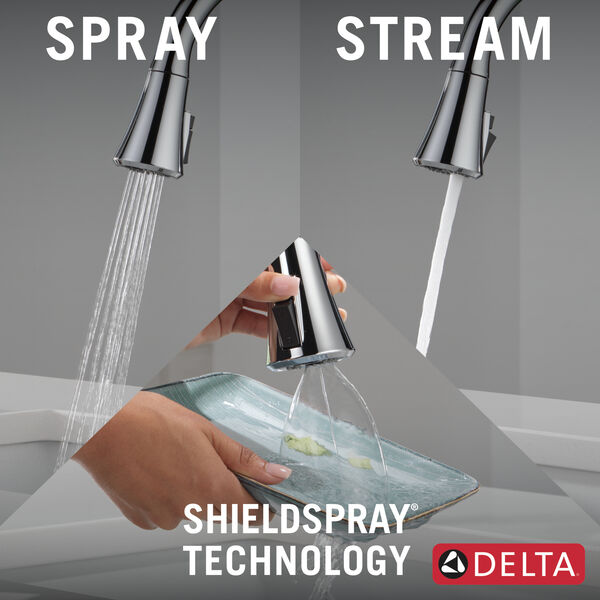 Single Handle Pull-Down Kitchen Faucet with ShieldSpray Technology in ...