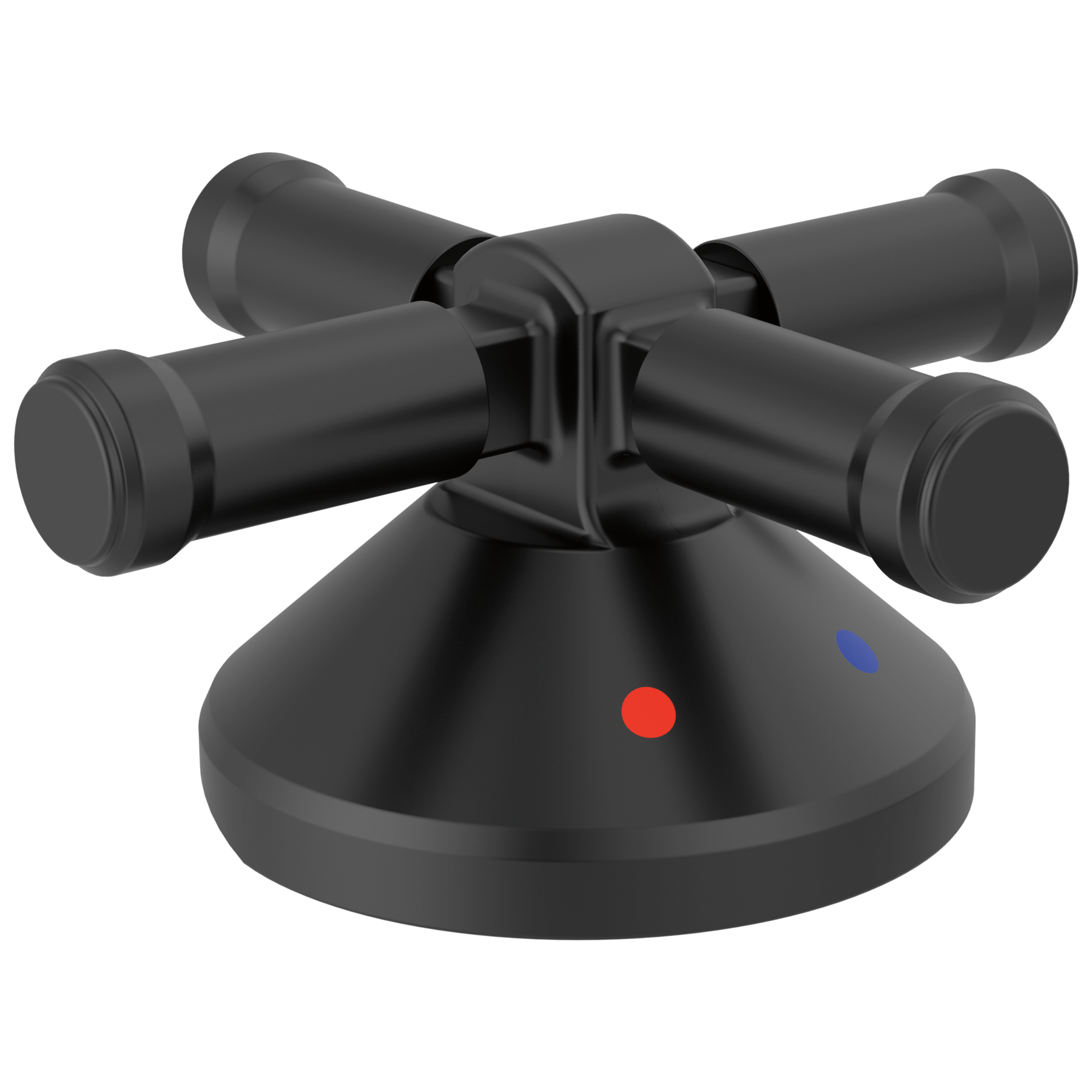 3-Hole Roman Tub w/Hand Shower - Handle Kit-Cross in Matte Black H575BL ...