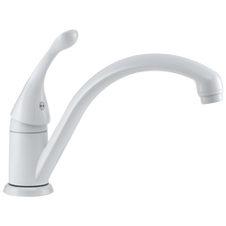 Single Handle Kitchen Faucet with Spray in White 440-WH-DST | Delta Faucet