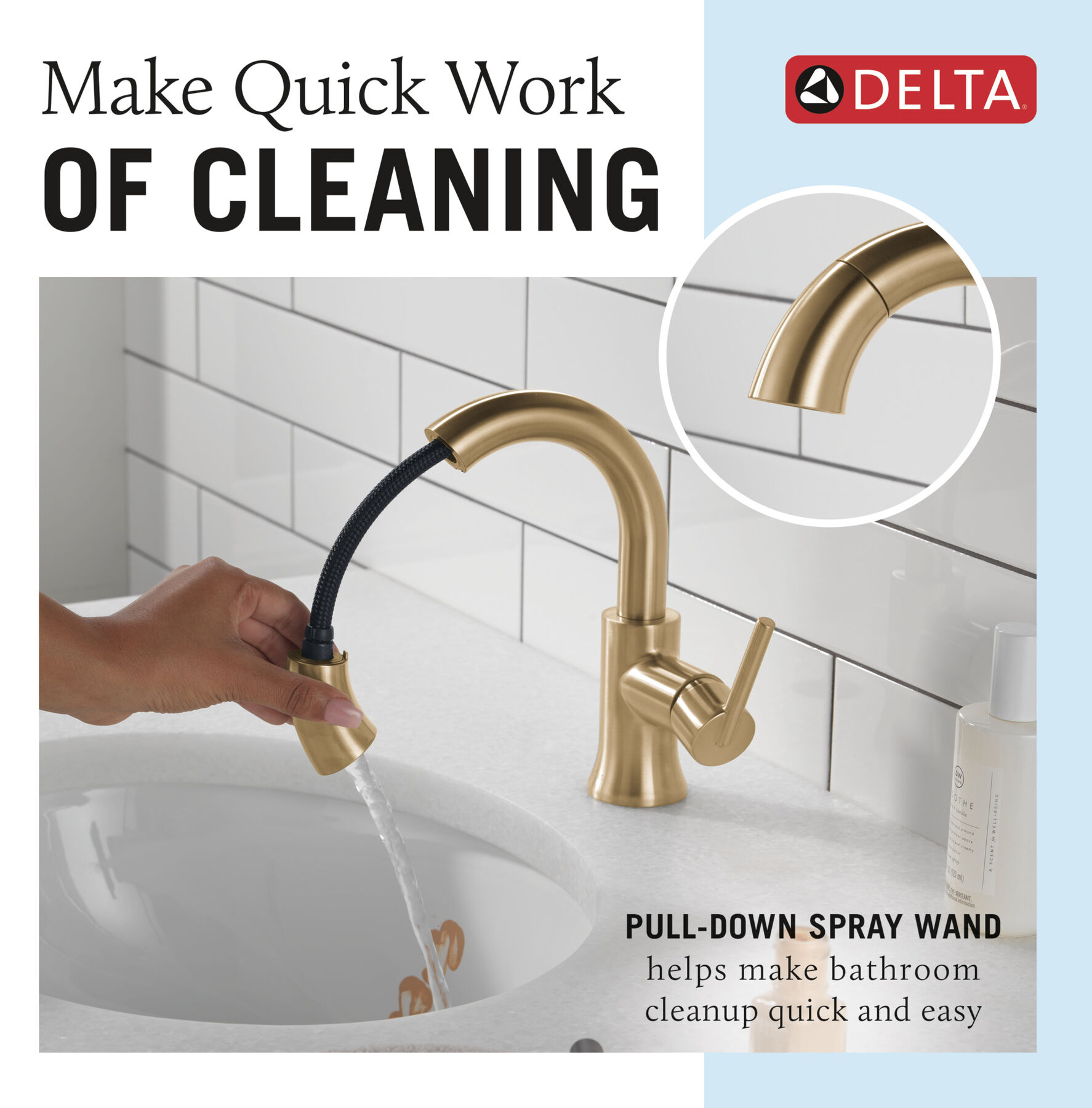 Single Handle Pull Down Bathroom Faucet in Champagne Bronze 559HAR-CZPD-DST | Delta Faucet