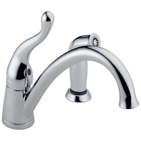 Single Handle Kitchen Faucet with Spray in Chrome 417-DST | Delta Faucet