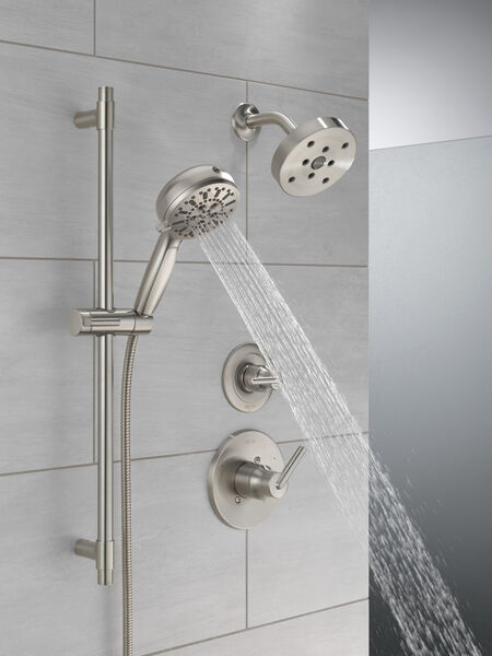 7-Setting Slide Bar Hand Shower with Cleaning Spray in Lumicoat ...
