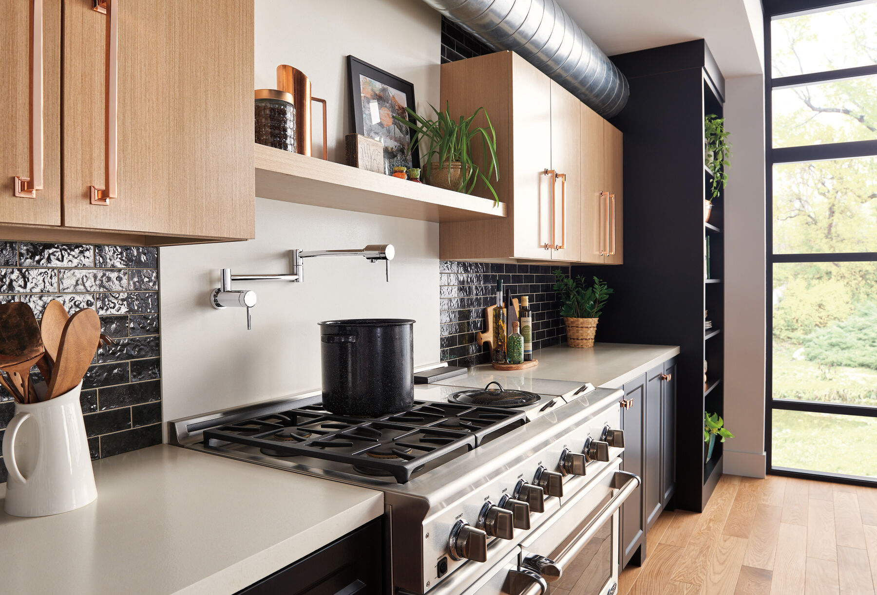 Contemporary Wall Mount Pot Filler in Chrome 1165LF | Delta Faucet