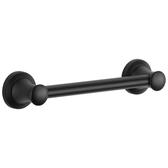 12" Transitional Decorative Grab Bar in Matte Black 41712-BL | Delta Faucet