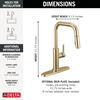 Single Handle Pull-Down Kitchen Faucet in Champagne Bronze 19868LF-CZ ...