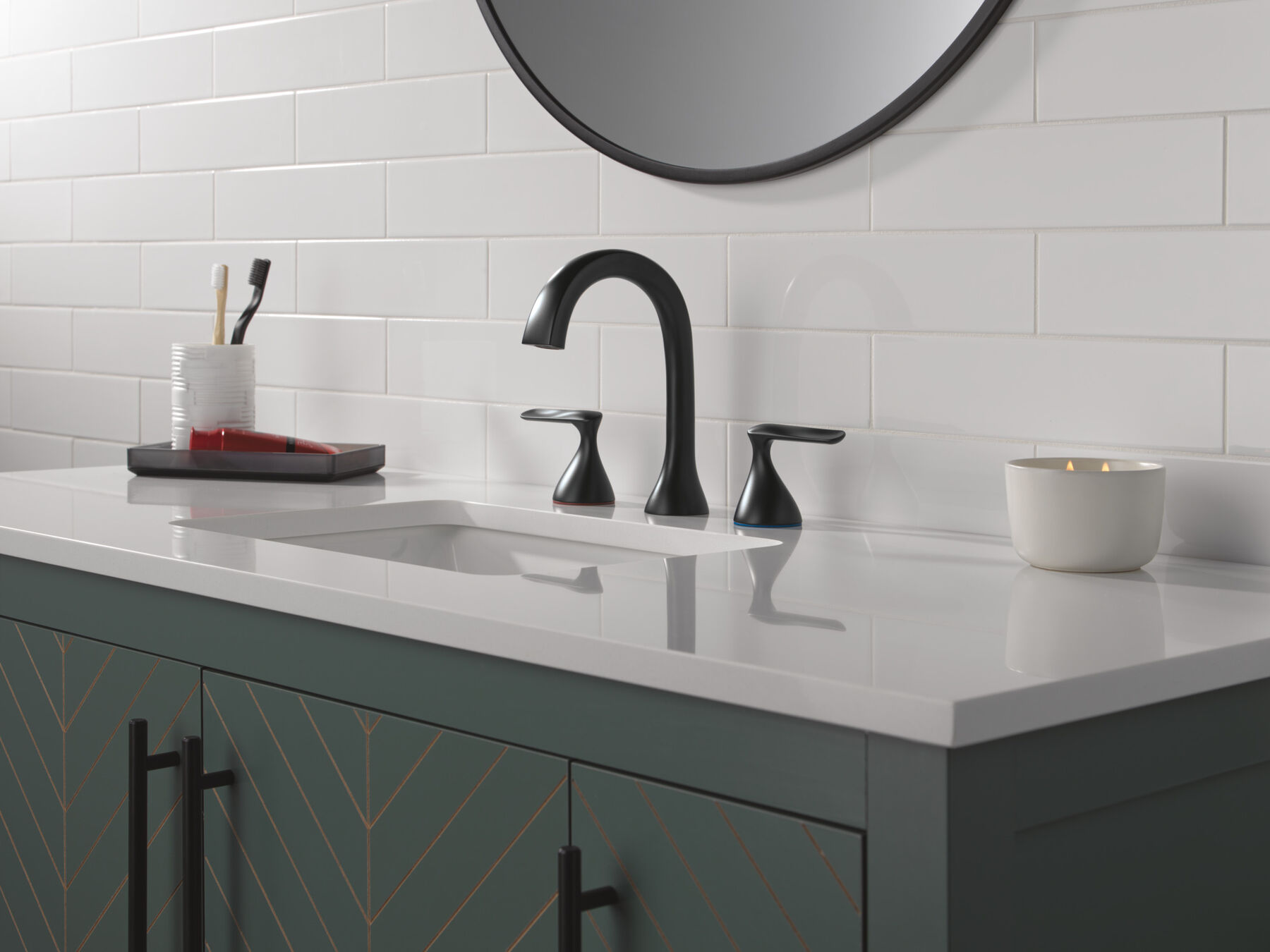 Two Handle Widespread Bathroom Faucet in Matte Black 3545-BL-DST ...