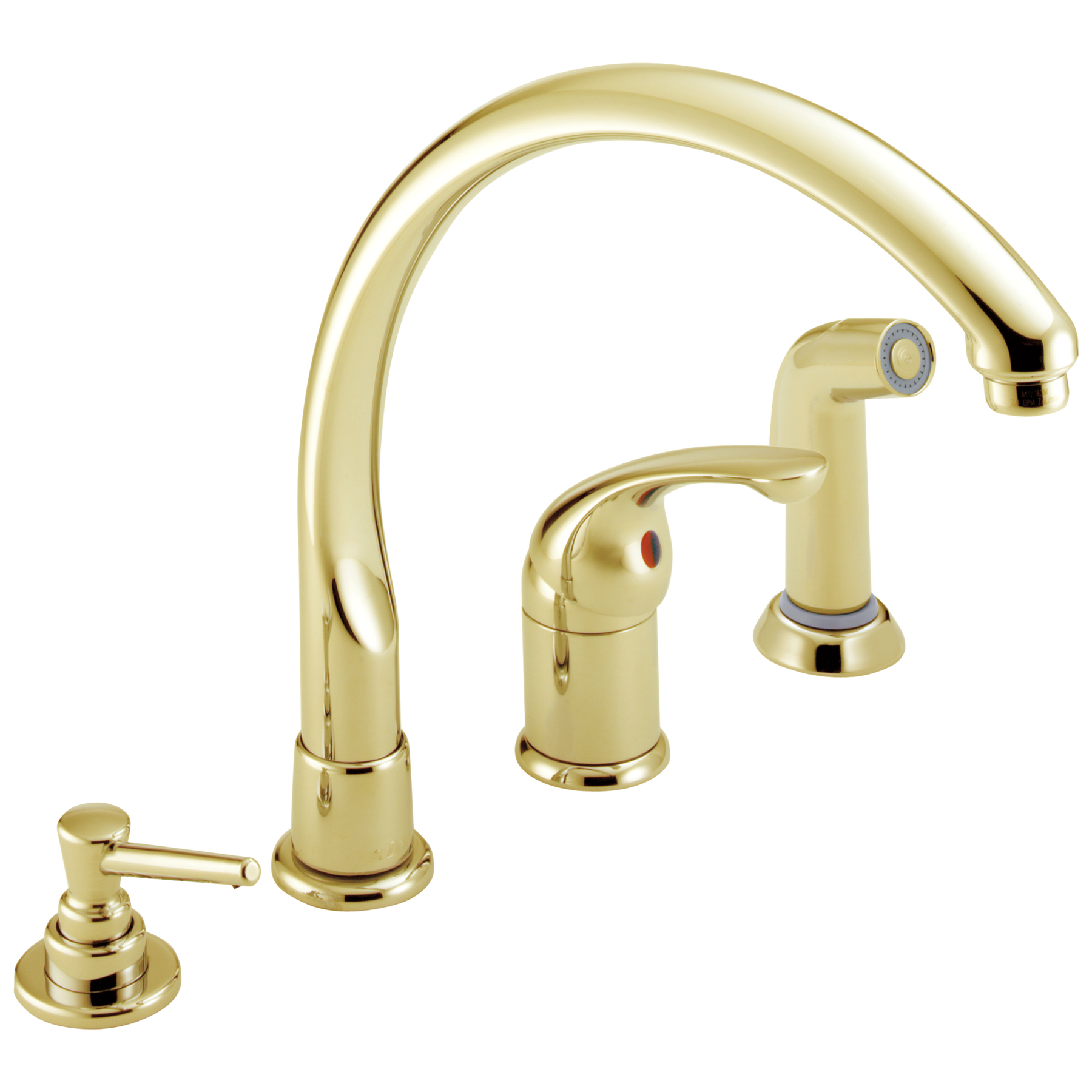 Single Handle Kitchen Faucet in Polished Brass 174-PBWF | Delta Faucet