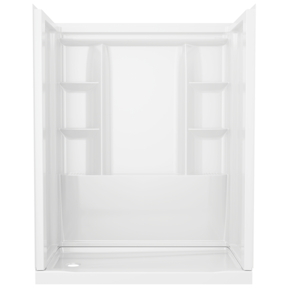 EverEdge Shower Base 60"x32" Left Drain in High Gloss White B12137 ...