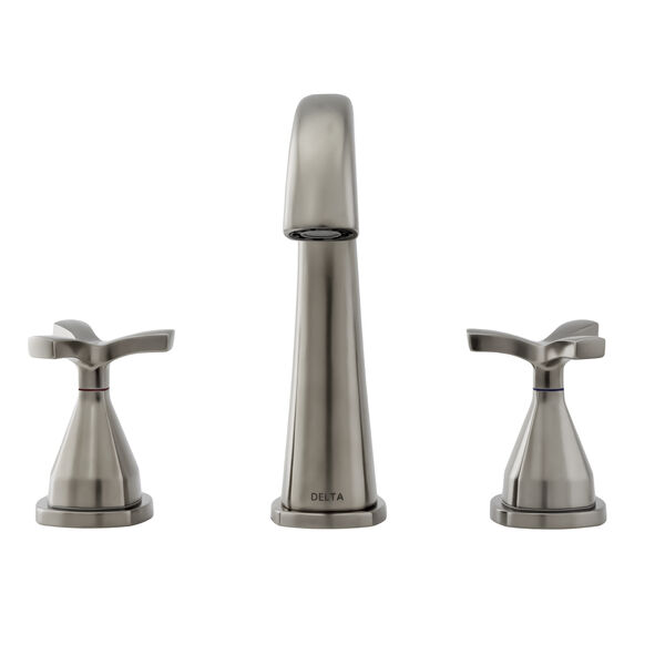 Two Handle Widespread Bathroom Faucet in Lumicoat® Stainless 357756-SS-PR-MPU-DST | Delta Faucet
