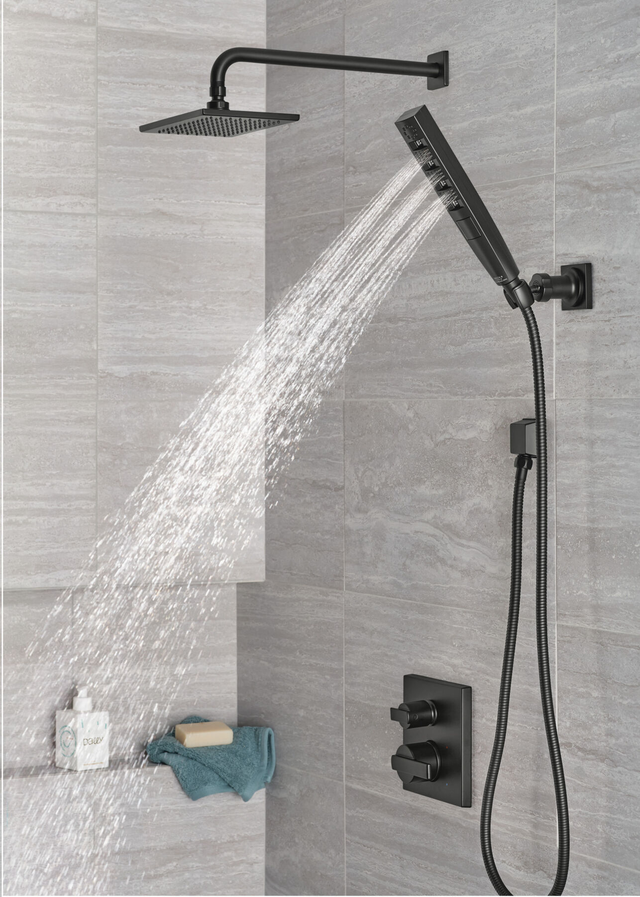 16" Shower Arm in Matte Black RP46870BL | Delta Faucet