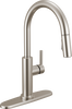 Single Handle Pull-Down Kitchen Faucet in Stainless 19867LF-SS | Delta ...