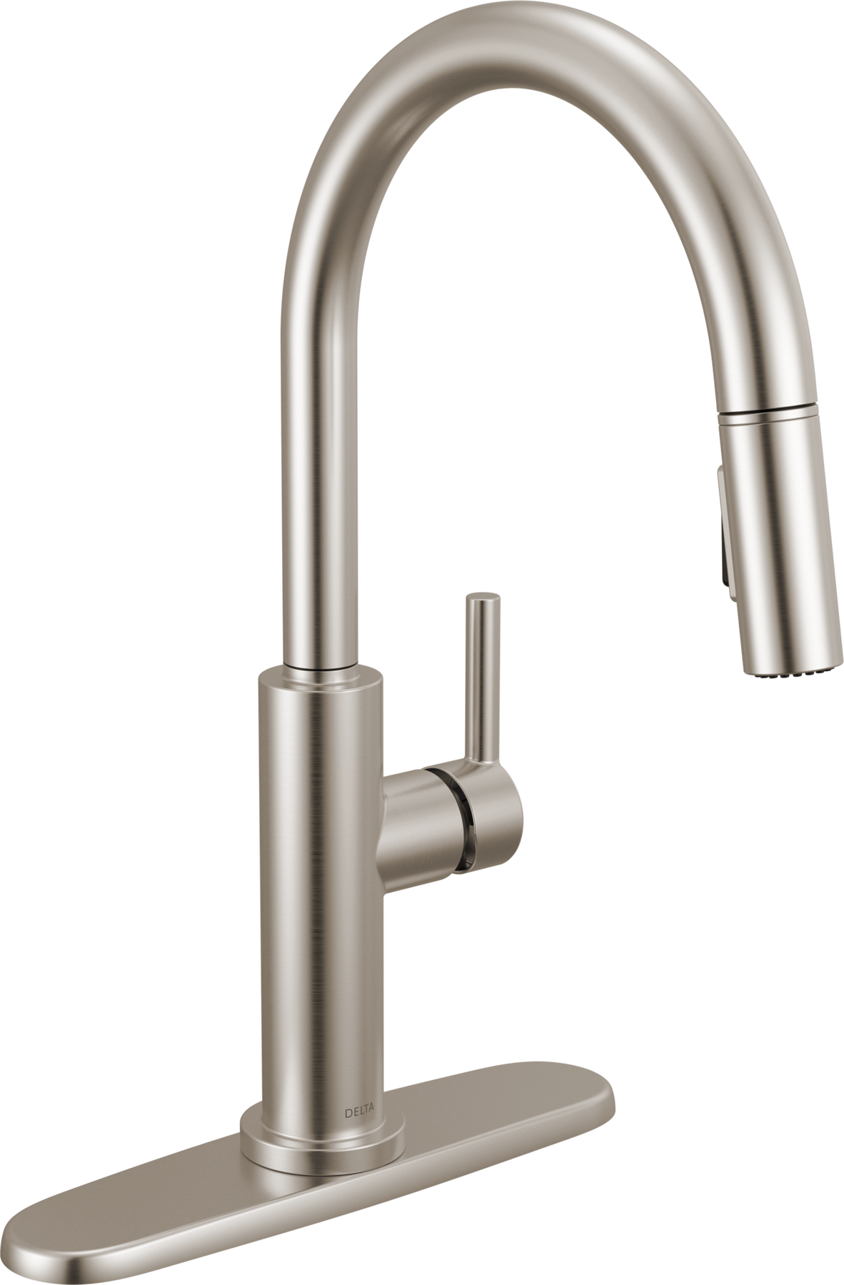Single Handle Pull-Down Kitchen Faucet in Stainless 19867LF-SS | Delta ...