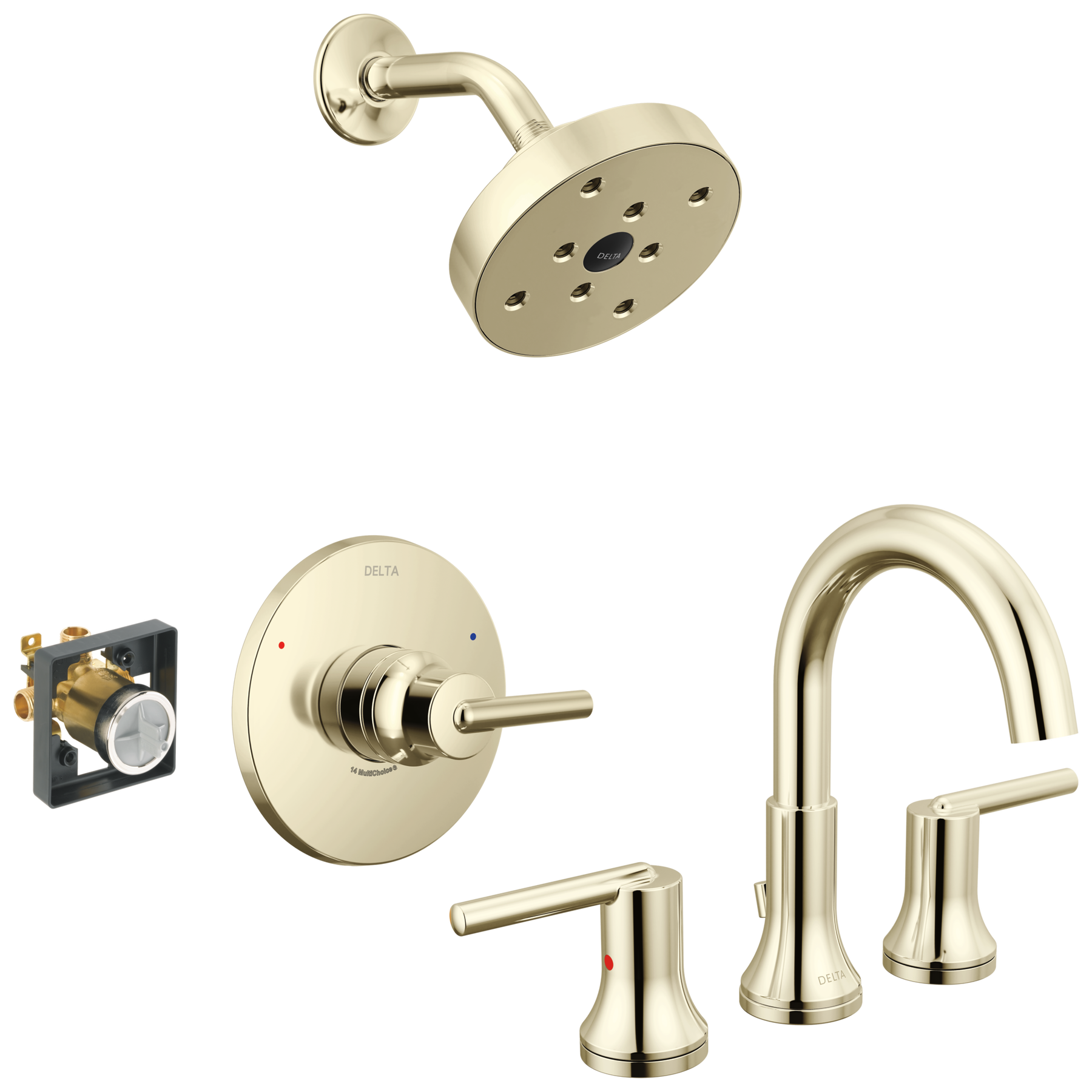 Widespread Lavatory Faucet with Shower Trim and Rough Bundle - 14 ...