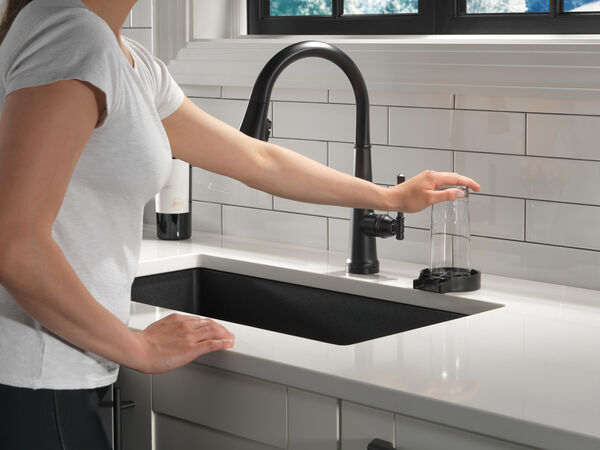 Metal Glass Rinser in Matte Black GR250-BL | Delta Faucet