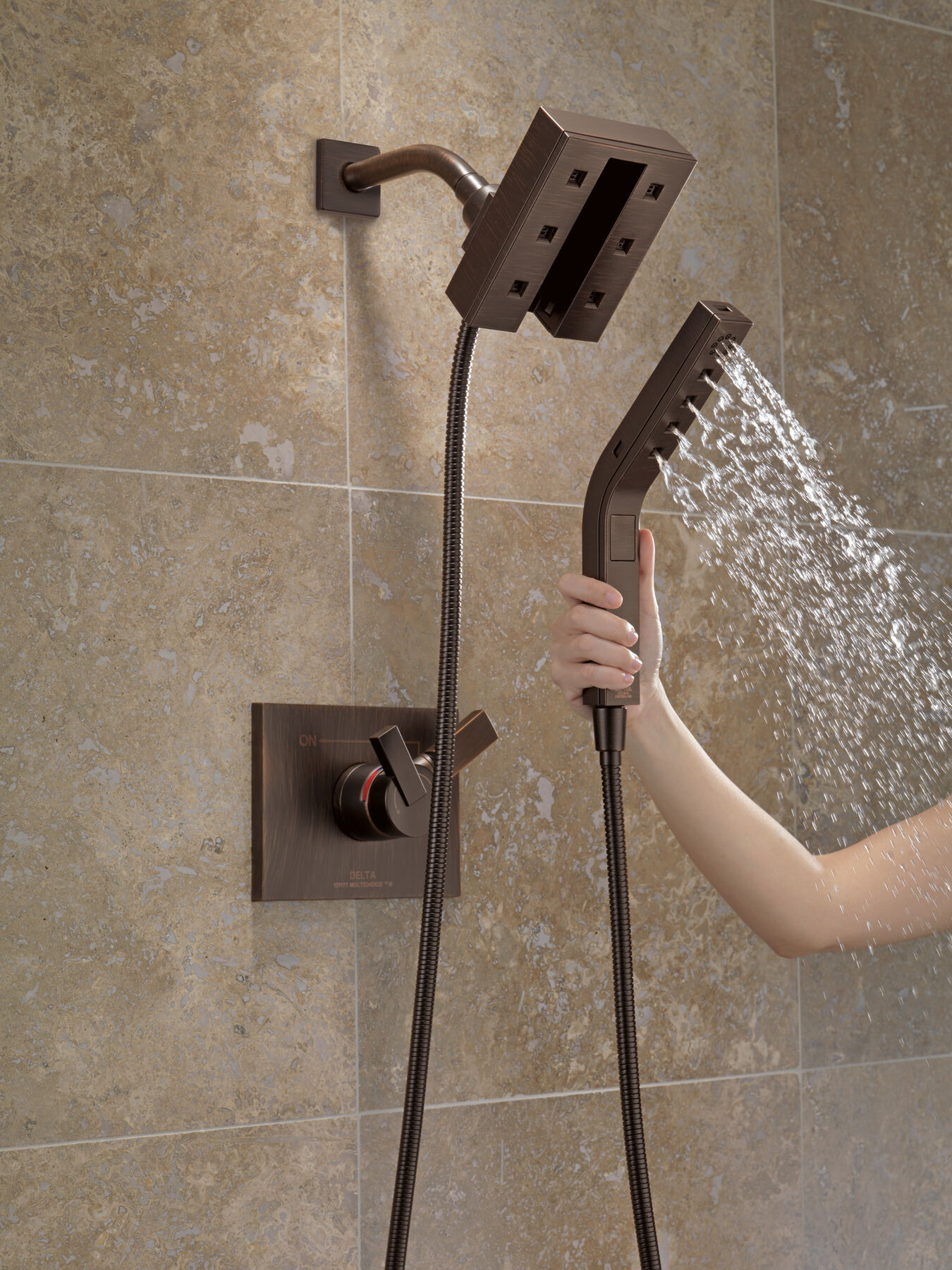 In2ition® H2Okinetic® 4-Setting Two-in-One Shower in Venetian Bronze ...