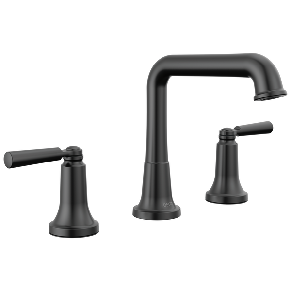 Two Handle Widespread Bathroom Faucet in Matte Black 3536-BLMPU-DST | Delta Faucet