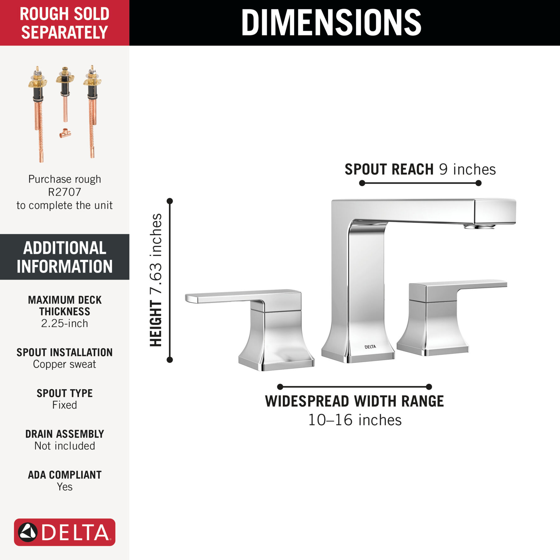 Roman Tub Trim in Chrome T2737 | Delta Faucet