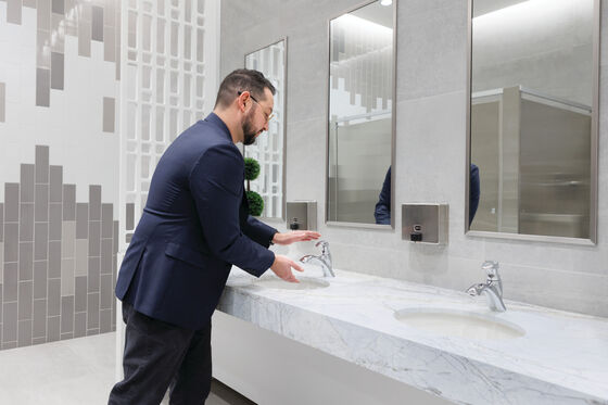 Single Hole Metering Slow-Close Bathroom Faucet in Chrome 87T105 ...